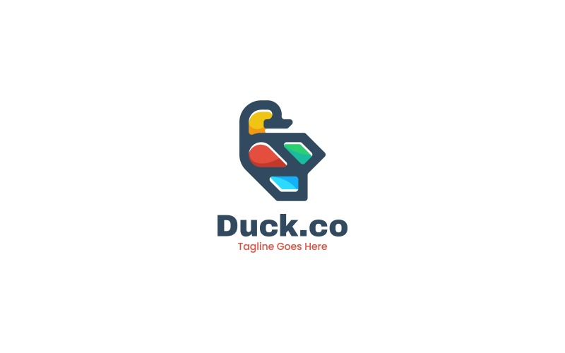 Style de logo de mascotte simple de canard 3