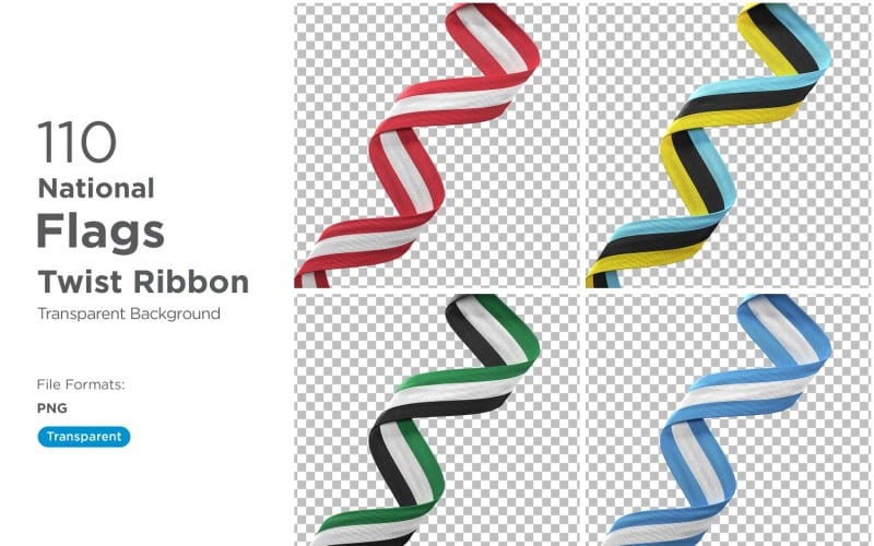 National Flags Twist Ribbon Set 2 #308219 - TemplateMonster