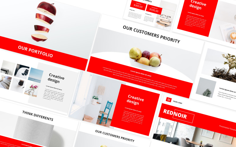 Rednoir Clean Keynote Template #308256 - TemplateMonster