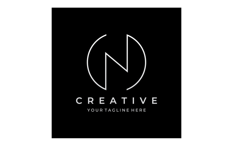 Vector de diseño de logotipo de letra inicial N 8