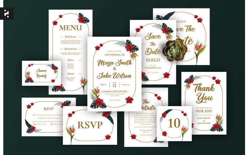 Purple Luxury Wedding Suite Template - TemplateMonster