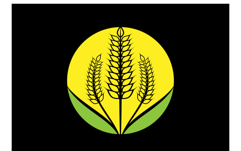 Modelo de logotipo de trigo símbolo vetorial versão 14