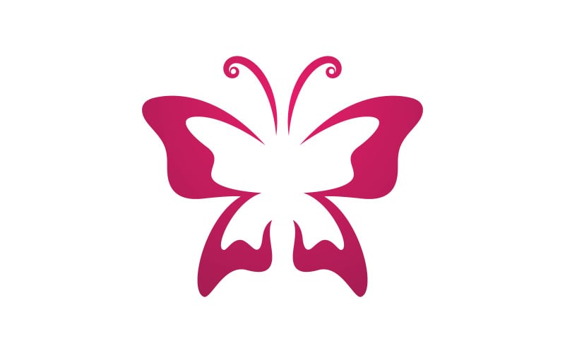 Güzellik Kelebek Logo vektör şablonu V4 - TemplateMonster
