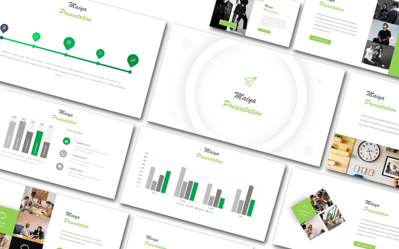 Modello PowerPoint minimalista Maia #308745 - TemplateMonster