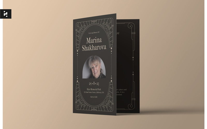 Classic Elegant Funeral Program #308828 - TemplateMonster