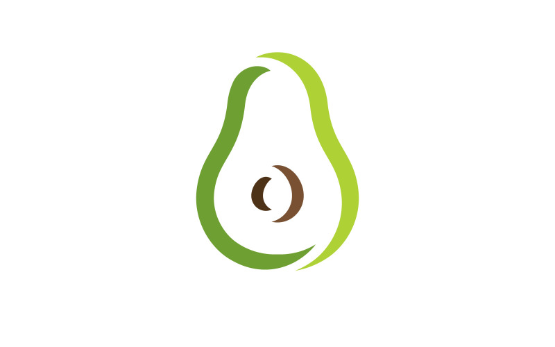 Avocado fruit logo template healthy food symbols V2