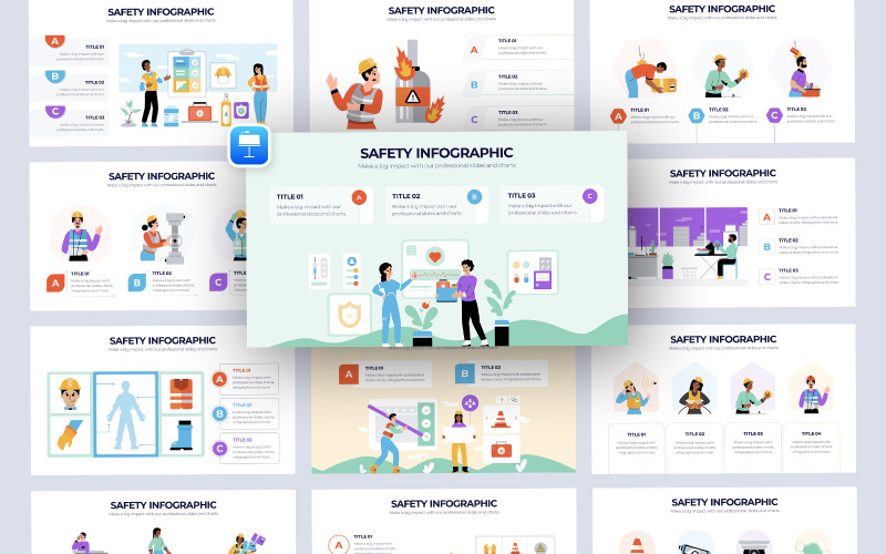 Safety Vector Infographic Keynote Template - TemplateMonster
