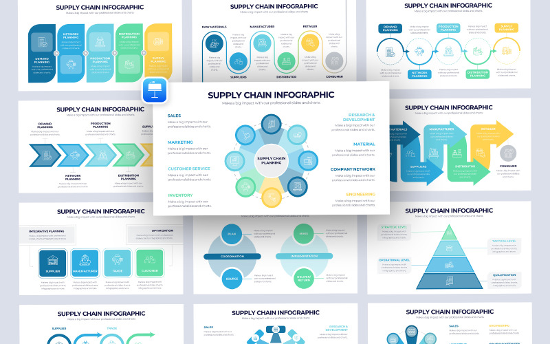 Supply Chain Infographic Keynote Template - TemplateMonster