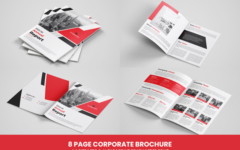 Corporate annual report template and company profile brochure template ...