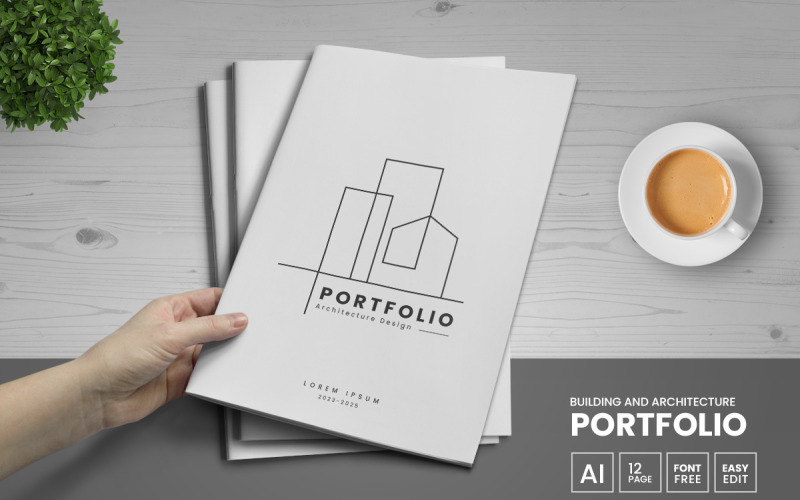 Modern building and architecture portfolio template and Brand guideline ...