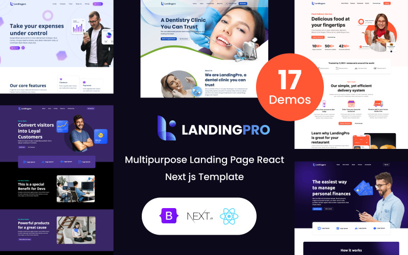 Landingpro - Page de destination polyvalente React Next JS Template