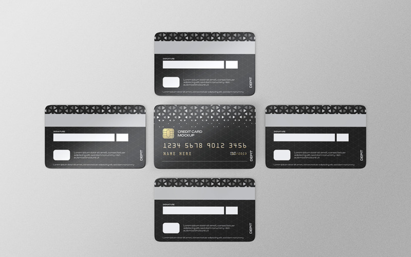 Credit Card or Debit Card Mockup PSD Template Vol 08
