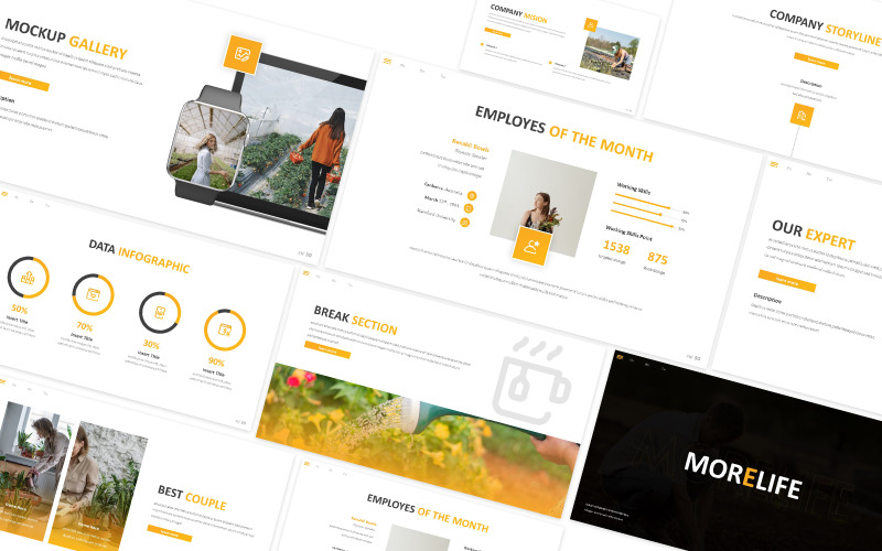 Modèle PowerPoint de plate-forme de présentation Morelife