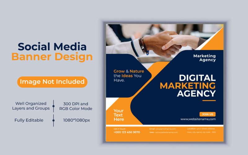 Creative New Idea Digital Marketing Agency Template Social Media Post ...