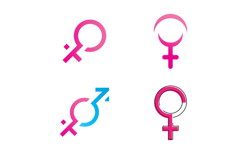 Logotipo do símbolo de gênero de sexo e igualdade entre machos e fêmeas ...