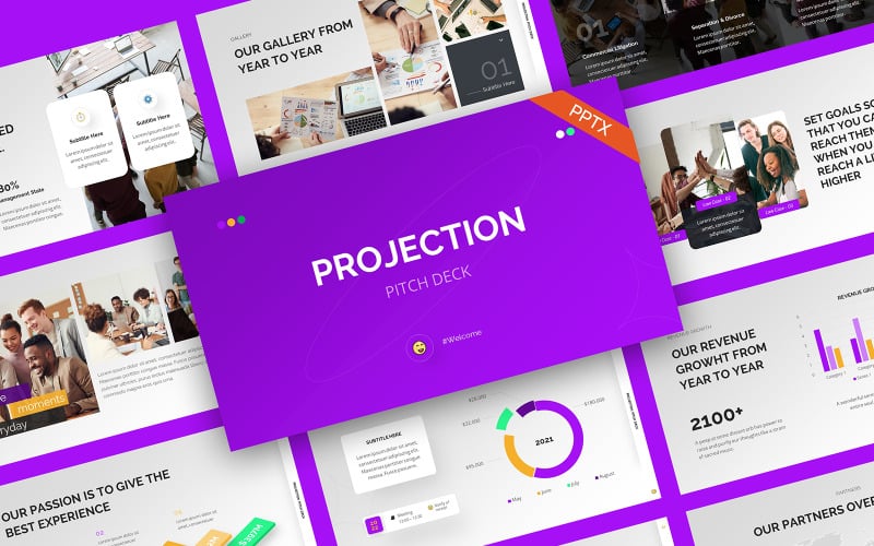 Projection Business PowerPoint-Vorlage - TemplateMonster