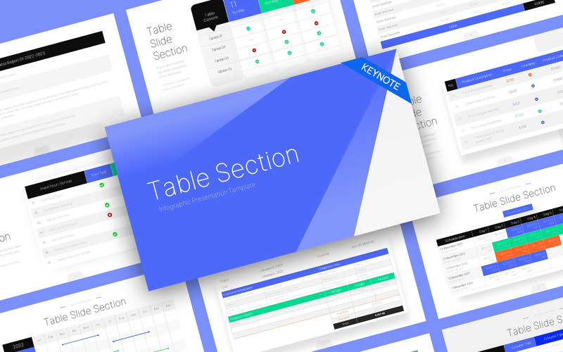 Table Section Infographic Keynote Template - TemplateMonster
