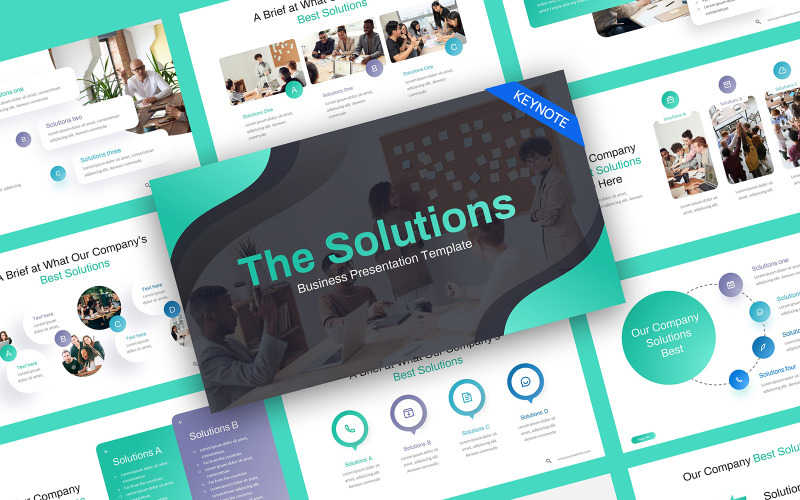 The Solutions Infographic Keynote Template - TemplateMonster