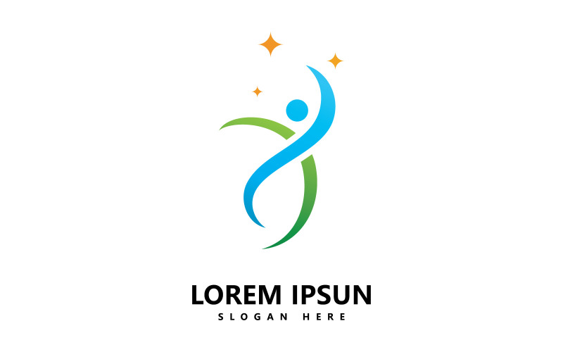 Successful people Logo reaching for the stars vector template V4