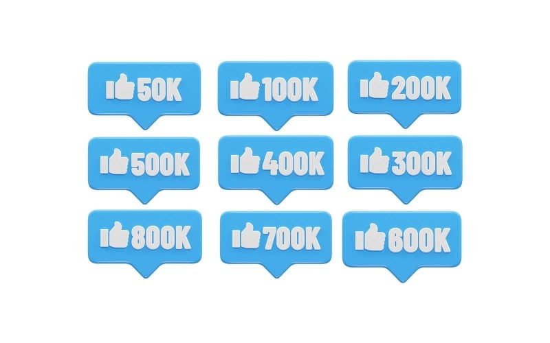 Like React 3D Rendering Vector Illustration Transparent Element