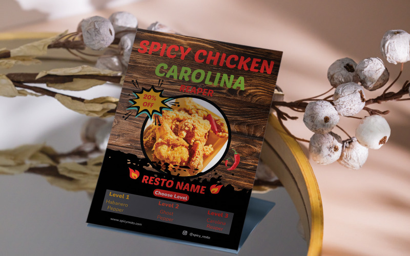 Spicy Chicken Flyer Template #310398 - TemplateMonster