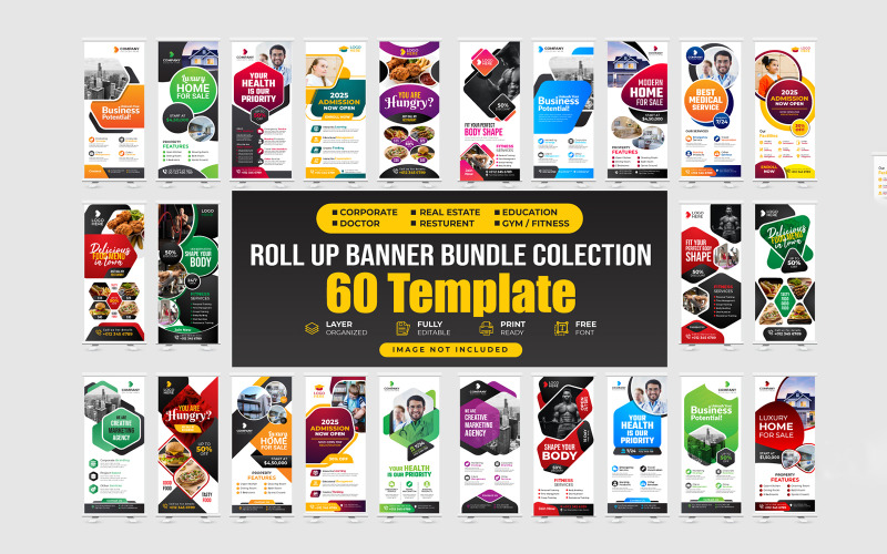 Creative and Modern Roll up banner bundle - TemplateMonster