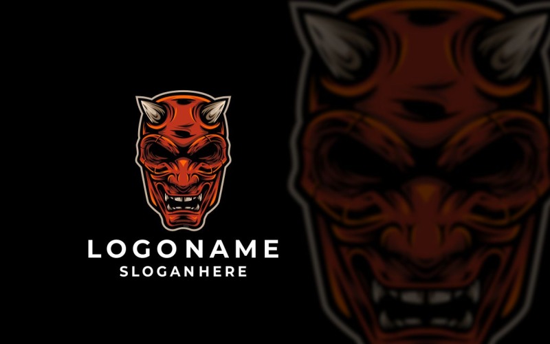 Demon Mask Graphic Logo Design #310447 - TemplateMonster