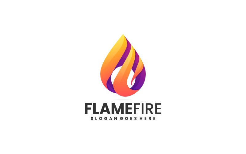 Flamme Feu Gradient Logo Coloré #310773 - TemplateMonster