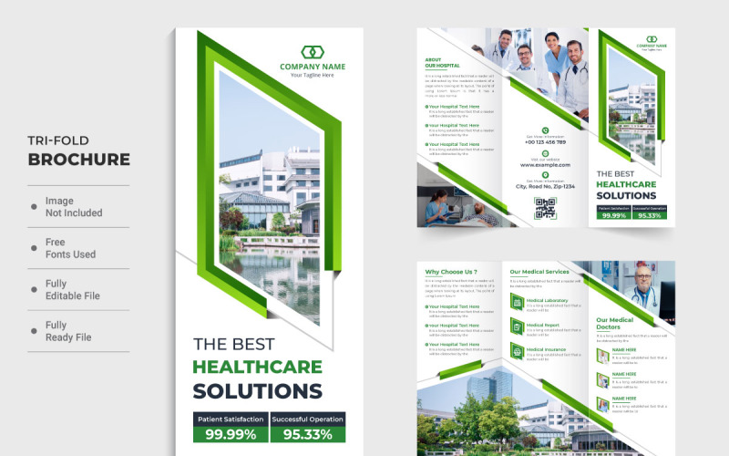 Hospital promotion tri fold brochure - TemplateMonster