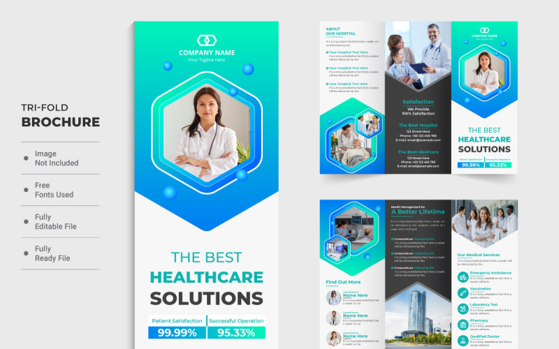 Modern medical promotional brochure #310805 - TemplateMonster
