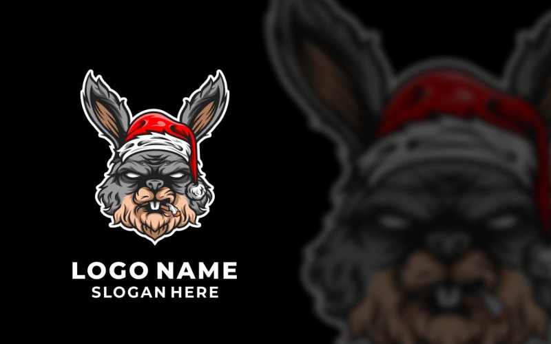 Disegno grafico del logo del coniglio di Babbo Natale