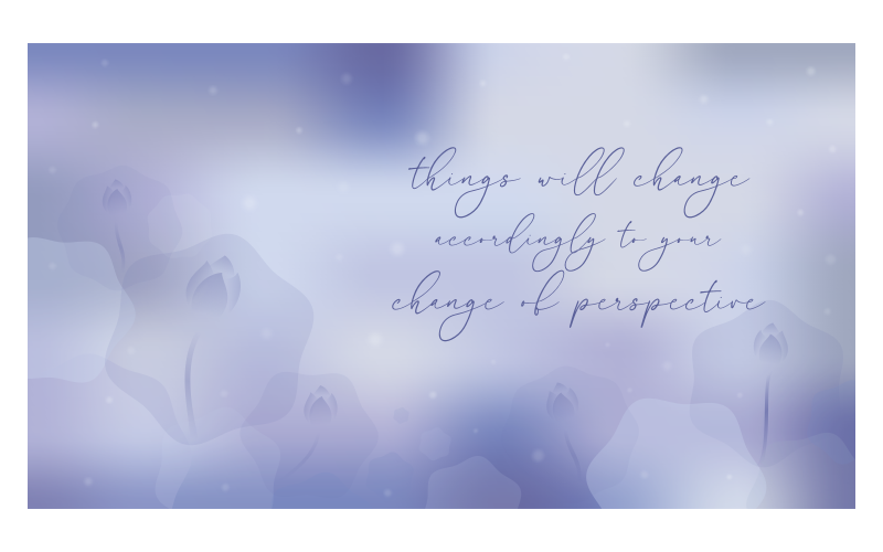 Purple Background Image with Lotus and Inspirational Message of Change