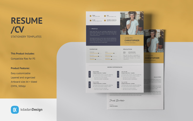 Resume/CV PSD Design Templates Vol 156 - TemplateMonster