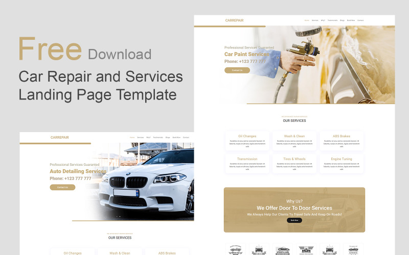 Free Car Repair Website Templates - Create a Free Garage, Mechanic ...