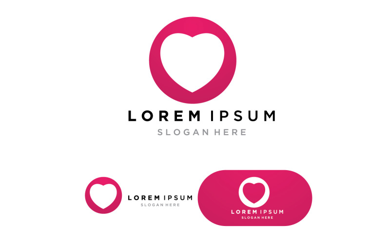 Love heart logo template and symbol vector1