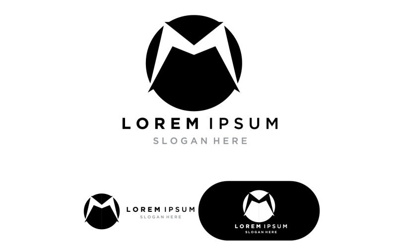 M Harfi Logo Şablonu vektör çizimi sürüm 1 - TemplateMonster