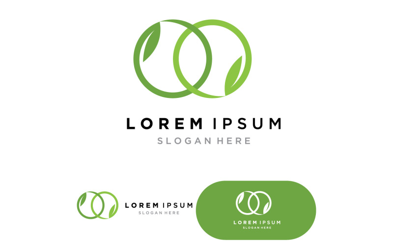 Logos de verde árbol hoja ecología elemento vector version7
