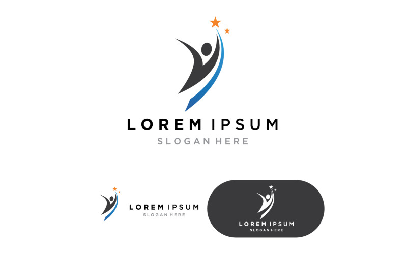 Healthy Life People Logo success vector v6 - TemplateMonster