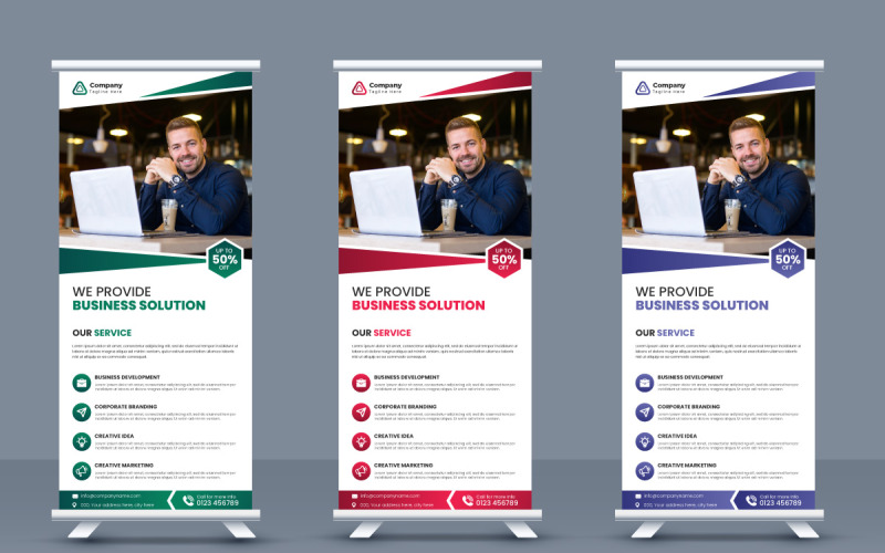 Business roll up stands banner template - TemplateMonster