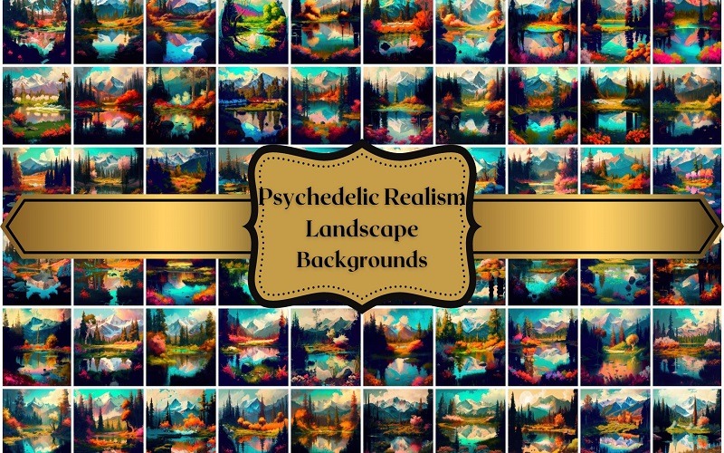 Psychedelic Realism Landscape Backgrounds - TemplateMonster