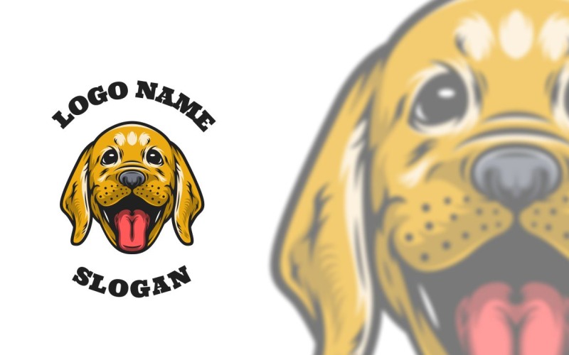 Golden Retriever Graphic Logo Design - TemplateMonster
