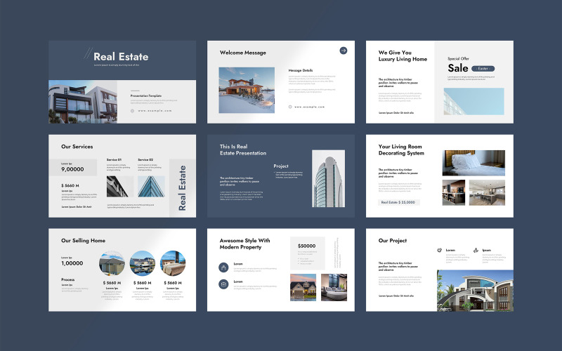 Layout do Powerpoint Imobiliário #312216 - TemplateMonster