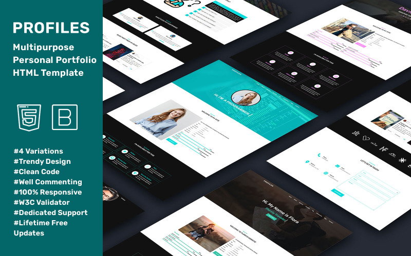 Perfiles - Plantilla HTML multipropósito para portafolio personal