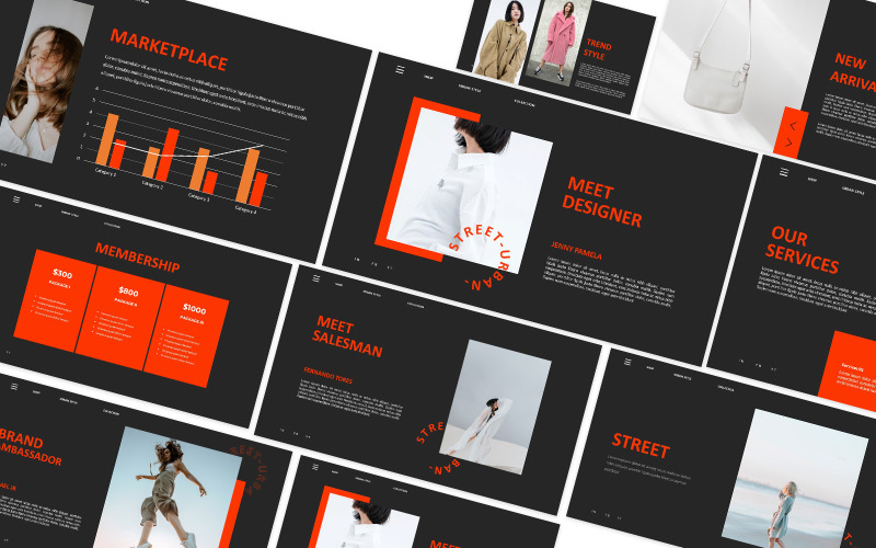 Modèle PowerPoint de mode de style urbain de rue