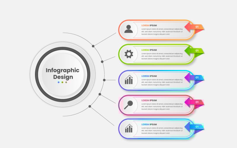 Infografik-Design für Geschäftsvorlagen. Vektor 3 Schritte