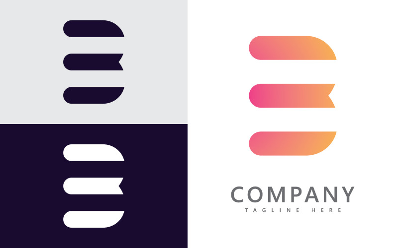 Letter B. Emblem logo and identity icon templates V2