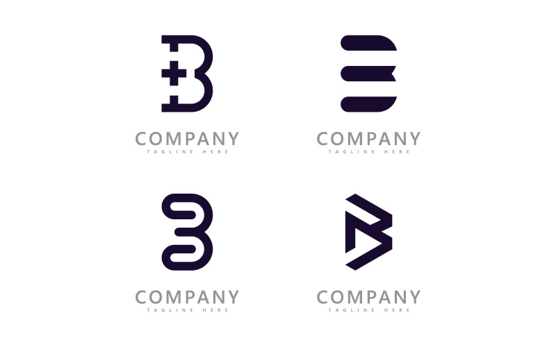 Letter B. Emblem logo and identity icon templates V5