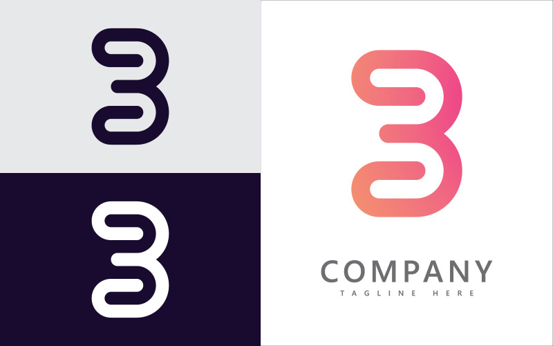 Lettre B. Emblem logo et modèles d'icônes d'identité V4