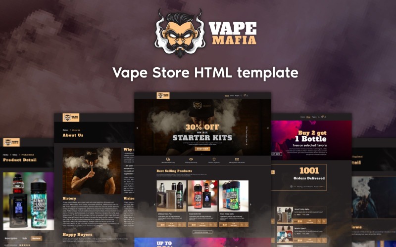 Vape Mafia – Modèle HTML5 de commerce électronique de magasin de vape