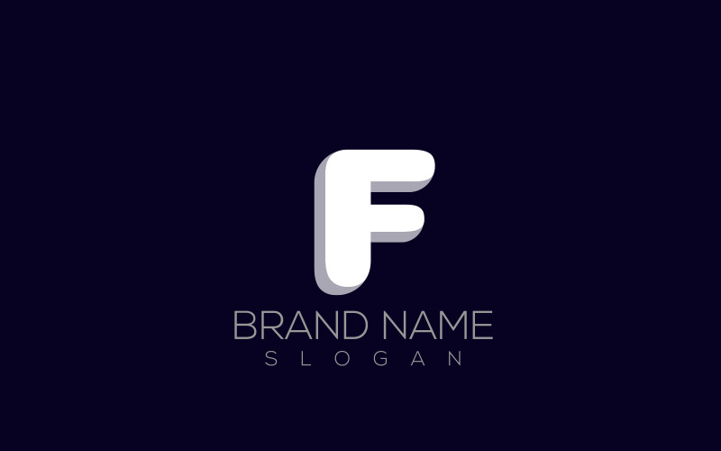 3D F Logo Vector | 3D Letter F Logo Design - TemplateMonster